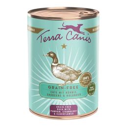 Terra Canis Ente mit K&uuml;rbis, Erdbeeren und Holunder Hunde-Nassfutter getreidefrei 12x400g