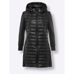 Heine Witt Damen Steppmantel in Scuba-Qualit&auml;t, wattiert, schwarz, Gr&ouml;&szlig;e 48