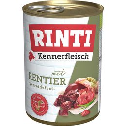 Rinti Kennerfleisch Rentier Hunde-Nassfutter getreidefrei 24x400g