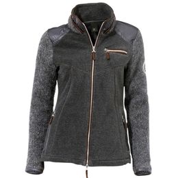Heine Witt Damen Fleecejacke mit gestrickten &Auml;rmeln, grau, Gr&ouml;&szlig;e 38