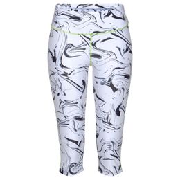 active by Lascana LASCANA ACTIVE Damen Caprileggings, wei&szlig;-marmoriert-schwarz, Gr&ouml;&szlig;e 48/50