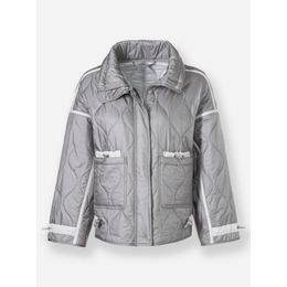 Heine Witt Damen Steppjacke mit Tunnelzug am &Auml;rmel, grau, Gr&ouml;&szlig;e 44