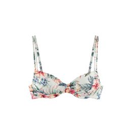 Lascana Damen B&uuml;gel-Bikini-Top, creme bedruckt, Gr&ouml;&szlig;e 42F
