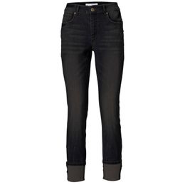 Heine Witt Damen 7/8-Jeans in Bauch-weg-Form, black denim, Gr&ouml;&szlig;e 48