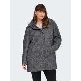 Only sheego Gro&szlig;e Gr&ouml;&szlig;en Kurzmantel, dark grey melange, Gr&ouml;&szlig;e M - Damen