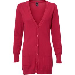 Heine Witt Damen Feinstrickjacke mit Taschen, rot, Gr&ouml;&szlig;e 36