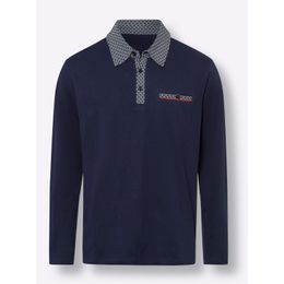 WITT Herren Langarm-Poloshirt, marine, Gr&ouml;&szlig;e 56/58