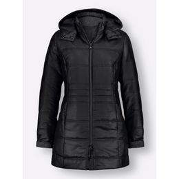 WITT Damen Longjacke mit 2-Wege-Rei&szlig;verschluss, schwarz, Gr&ouml;&szlig;e 38