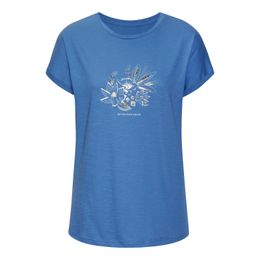 Vivance Damen T-Shirt, blau bedruckt, Gr&ouml;&szlig;e 36/38
