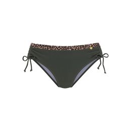 Lascana Damen Bikini-Hose, oliv-leo, Gr&ouml;&szlig;e 34