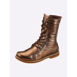 Andrea Conti Schn&uuml;rstiefelette, Goldfarben, Gr. 37, Damen, Stiefeletten, Material: Rindnappa