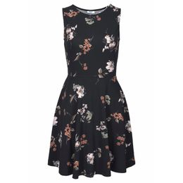 Beachtime by Lascana Damen Jerseykleid, schwarz-gebl&uuml;mt, Gr&ouml;&szlig;e 42