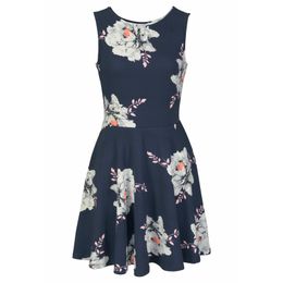 Beachtime by Lascana Damen Jerseykleid, blau-gebl&uuml;mt, Gr&ouml;&szlig;e 36