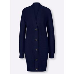Heine Witt Damen Longstrickjacke mit 2 Taschen, marine, Gr&ouml;&szlig;e 36