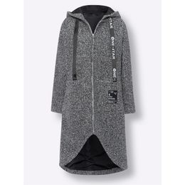 Heine Witt Damen Wintermantel in Oversize-Form, schwarz-ecru-meliert, Gr&ouml;&szlig;e 36