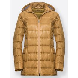 WITT Damen Steppjacke mit Kapuze, w&auml;rmend, senfgelb, Gr&ouml;&szlig;e 40