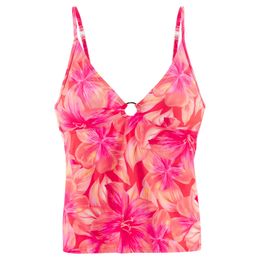 s.Oliver Damen Tankini-Top, pfirsich bedruckt, Gr&ouml;&szlig;e 42A/B