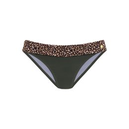 Lascana Damen Bikini-Hose, oliv-leo, Gr&ouml;&szlig;e 40