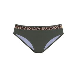 Lascana Damen Bikini-Hose, oliv-leo, Gr&ouml;&szlig;e 40