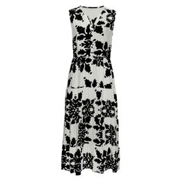 Vivance Damen Maxikleid, creme-schwarz bedruckt, Gr&ouml;&szlig;e 46