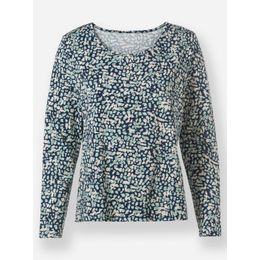 WITT Damen Print-Shirt in bewegungselastischer Qualit&auml;t, marine-jade-bedruckt, Gr&ouml;&szlig;e 38