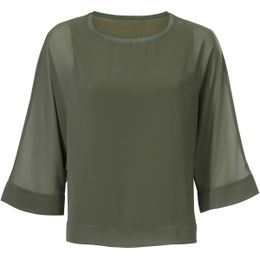 Heine Witt Damen Blusenshirt mit Fledermaus&auml;rmeln, oliv, Gr&ouml;&szlig;e 44/46