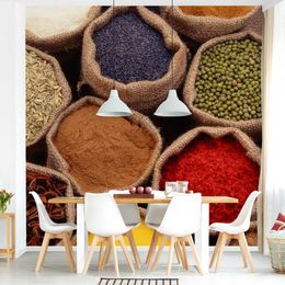 Bilderwelten Tapete - Fototapete K&uuml;che - Colourful Spices - Wandtapete Schlafzimmer Wohnzimmer modern - auch kleisterfrei K&uuml;chentapete