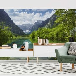Bilderwelten Fototapete Bergsee mit Spiegelung