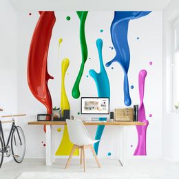Bilderwelten Fototapete Vliestapete Abstrakt Wandtapete einzigartig - Farbspritzer - Deko Wohnzimmer Schlafzimmer