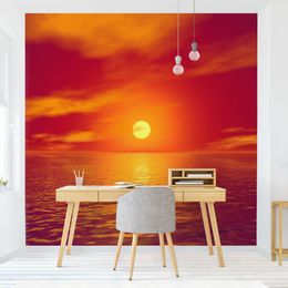 Bilderwelten Tapete - Fototapete Strand - Beautiful Sunset - Wandtapete Schlafzimmer Wohnzimmer modern - auch kleisterfrei