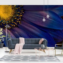 Bilderwelten Tapete - Fototapete Blaue Gerberabl&uuml;te - Wandtapete Schlafzimmer Wohnzimmer modern - auch kleisterfrei- VliesBlumentapete