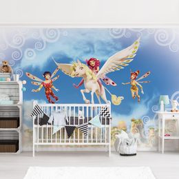 Bilderwelten Fototapete Vliestapete modern Wandtapete bunt - Mia and Me - &Uuml;ber den Wolken - Deko Kinderzimmer Baby M&auml;dchen Jungen