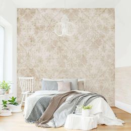 Bilderwelten Bildewelten Barocktapete - Fototapete - Antiker Damast Barock Shabby Vintage Fototapete - Mustertapete Schlafzimmer Wohnzimmer - auch selbstklebend