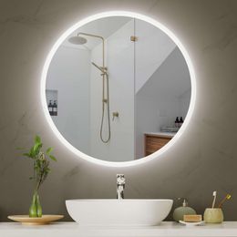 Bilderwelten LED-Spiegel Badspiegel mit Beleuchtung rund mit 2 cm Sandstrahlrand
