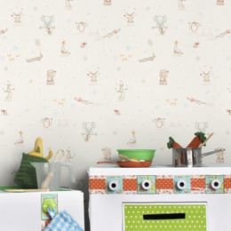 Bilderwelten Mustertapete Vliestapete modern Wandtapete grau - Little Circus - Deko Kinderzimmer Baby M&auml;dchen Jungen