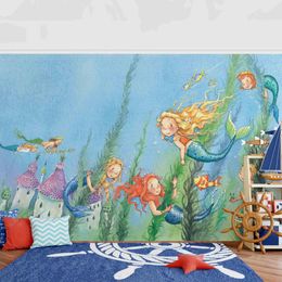 Bilderwelten Tapete - Fototapete Kinderzimmer M&auml;dchen Unterwasserwelt - Matilda die kleine Meerjungfrau - Die Meerjungfrauenprinzessin - M&auml;dchenzimmer