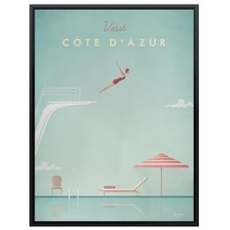 Bilderwelten Leinwandbild Reiseposter - C&ocirc;te d ́Azur