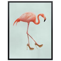 Bilderwelten Leinwandbild Flamingo mit High Heels