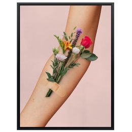 Bilderwelten Leinwandbild Arm mit Blumen