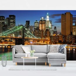 Bilderwelten Tapete - Fototapete New York - Manhattan Panorama - New York Skyline - Wandtapete Schlafzimmer Wohnzimmer modern - auch selbstklebend