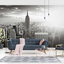 Bilderwelten Fototapete Stadt Motiv Wandtapete schwarz weiss - Manhattan Skyline - New York Wohnzimmer Schlafzimmer