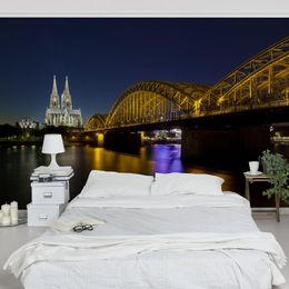 Bilderwelten Fototapete K&ouml;ln bei Nacht