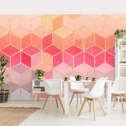 Bilderwelten Mustertapete Buntes Pastell goldene Geometrie