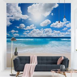 Bilderwelten Tapete - Fototapete Strand - Touch of Paradise - Bildtapete Schlafzimmer Wohnzimmer modern - auch kleisterfrei