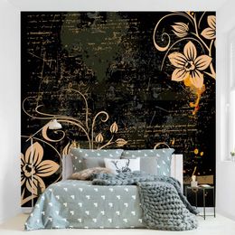 Bilderwelten Tapete - Fototapete Blumen - Zarte Ranken - Blumentapete Wandtapete Schlafzimmer Wohnzimmer modern - auch selbstklebend