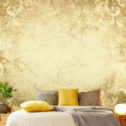 Bilderwelten Vintage Barocktapete - Pergament mit Ornamenten - Fototapete Barock Creme Beige - Schlafzimmer Wohnzimmer auch selbstklebend