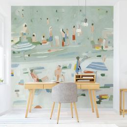 Bilderwelten Fototapete Sommer Konfetti II - Vliestapete nach Ma&szlig; Abstrakt Kunstdruck Portrait Natur Strand Wohnzimmer Schlafzimmer Bad Badezimmer K&uuml;che Flur