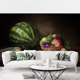 Bilderwelten Tapete - Fototapete Stillleben mit Melone - Wandtapete Schlafzimmer Wohnzimmer modern - auch kleisterfrei