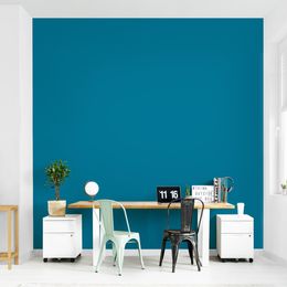 Bilderwelten Tapete von - Fototapete Blau einfarbig - Petrol Unifarben Schlafzimmer Wohnzimmer - auch selbstklebend