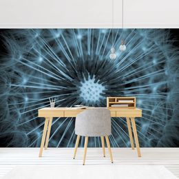 Bilderwelten Fototapete Blumen von - Blau get&ouml;nte Pusteblume - Blumentapete Wandtapete - florale Taepte Schlafzimmer Wohnzimmer modern